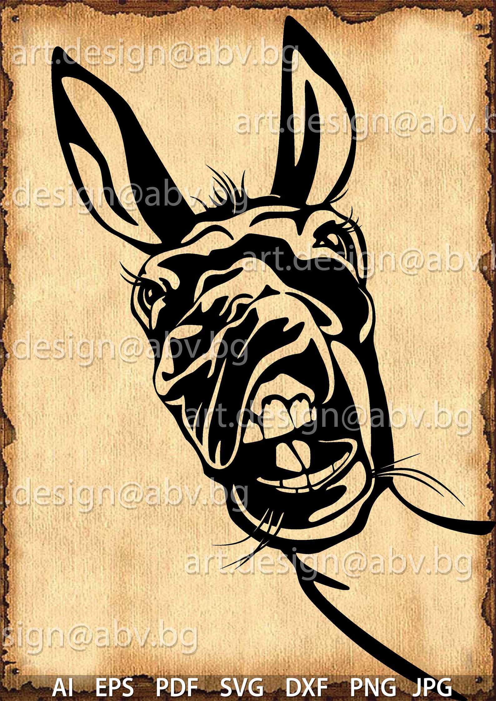 Smiling Donkey Vector Image (digital Download) - Etsy