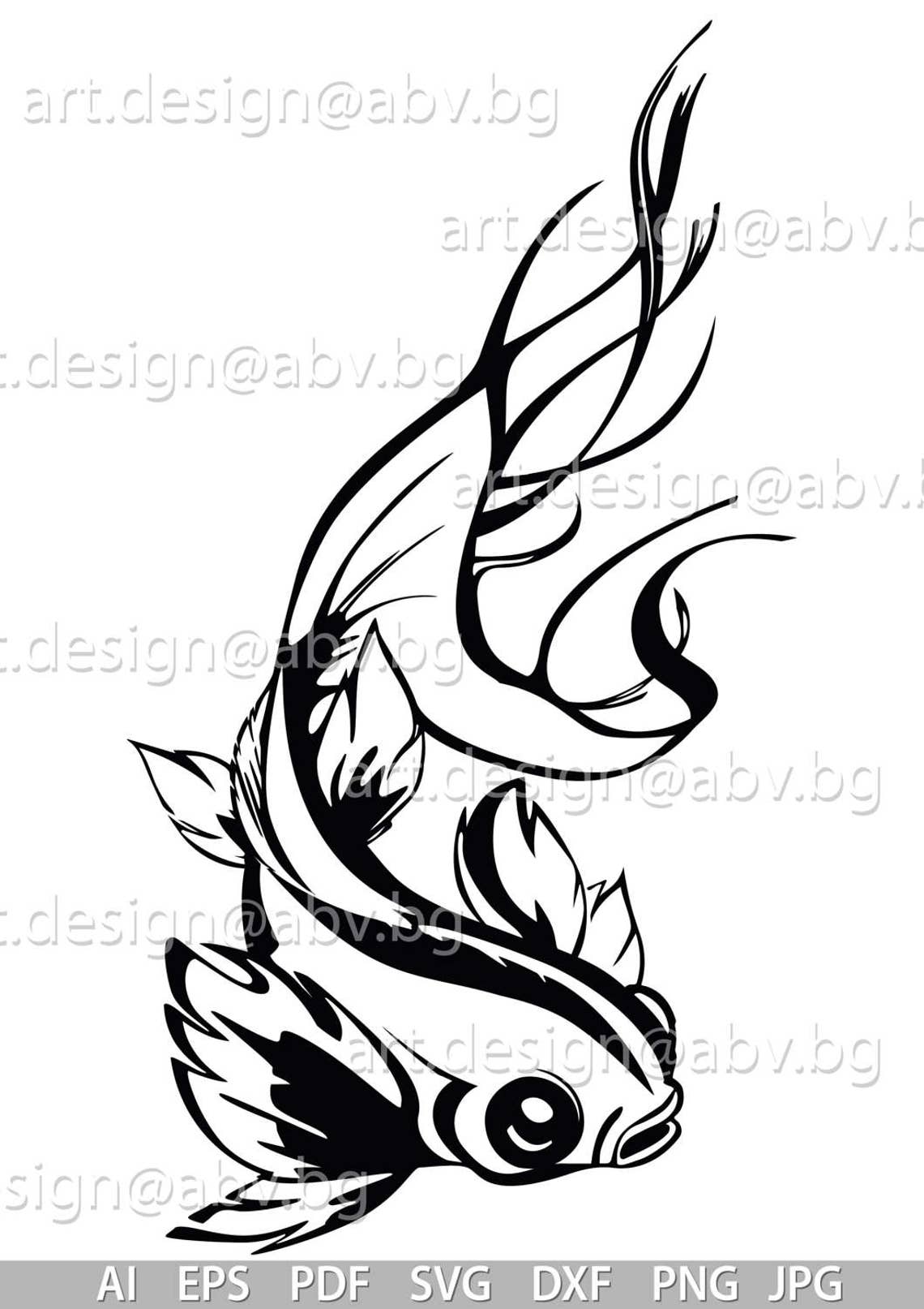 Vector FISH Stylized SVG DXF Ai Eps Pdf Png Jpg Image - Etsy