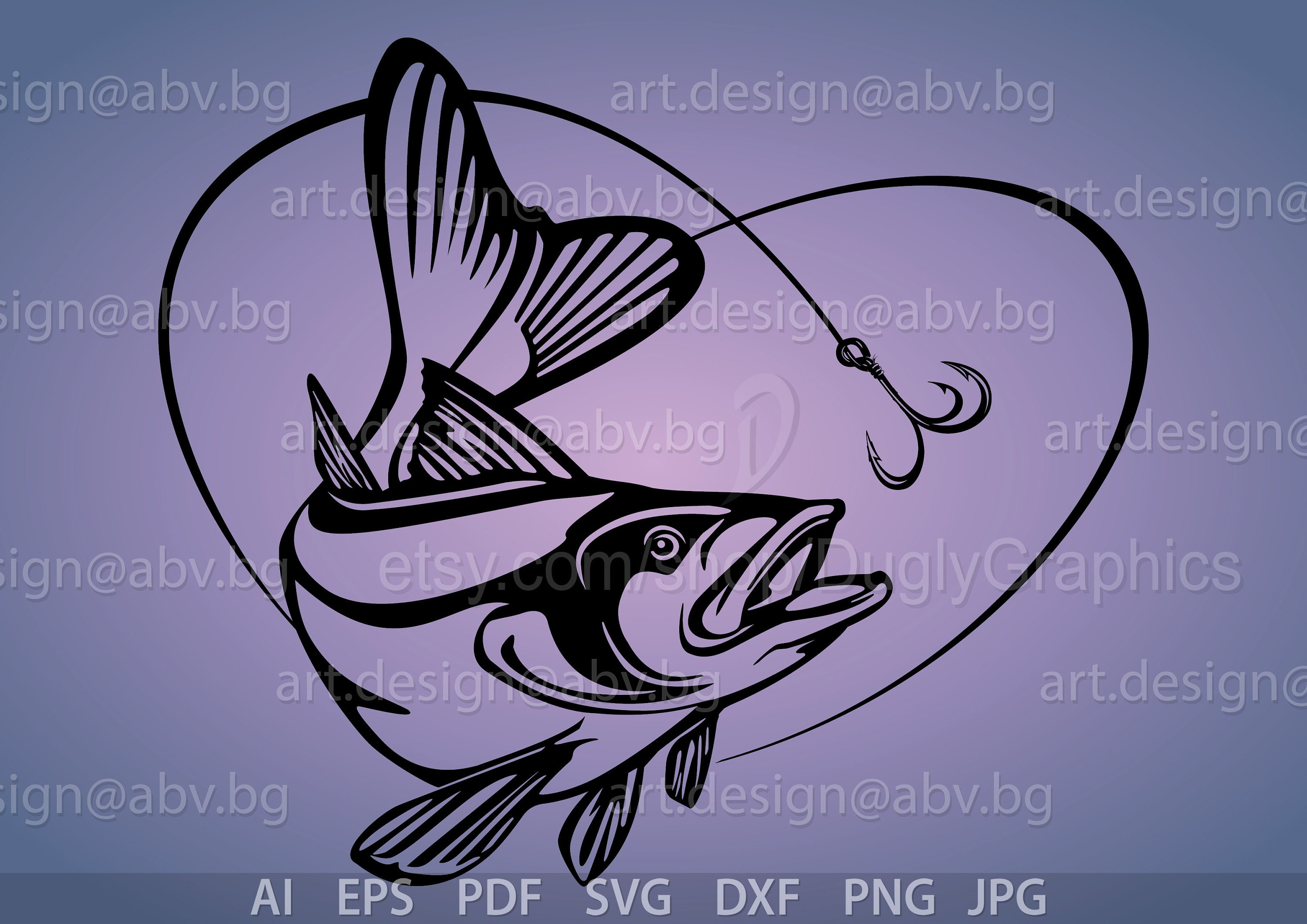 Vector SNOOK FISHING Svg Ai Eps Pdf Png Dxf Jpg Image Graphic | Etsy UK