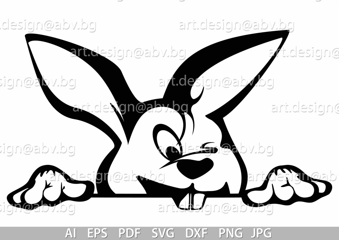 Vector RABBIT AI Pdf Eps Svg Dxf Png Jpg Download | Etsy