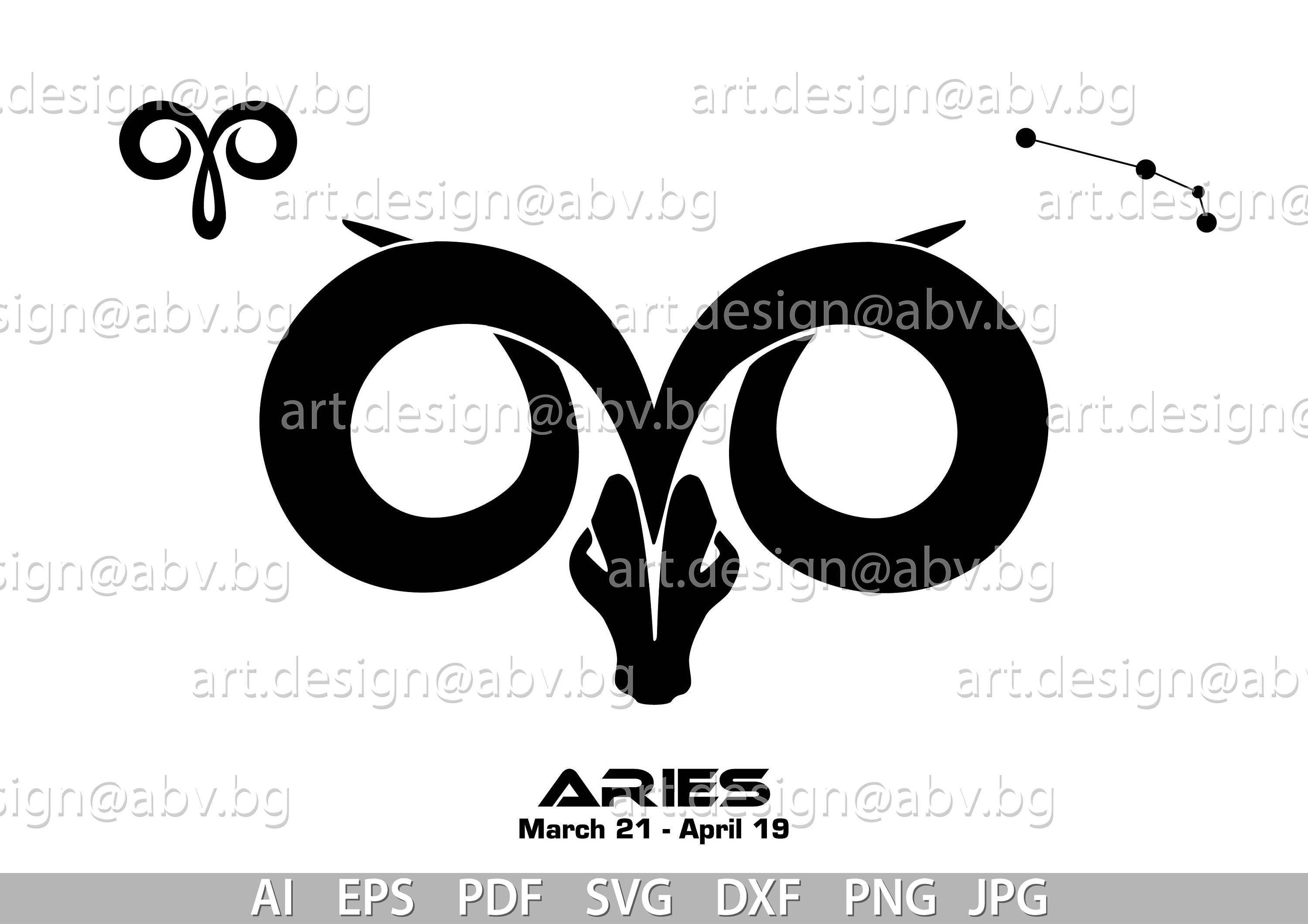 Vector ZODIAC ARIES AI Eps Pdf Png Svg Dxf Jpg Image | Etsy Canada