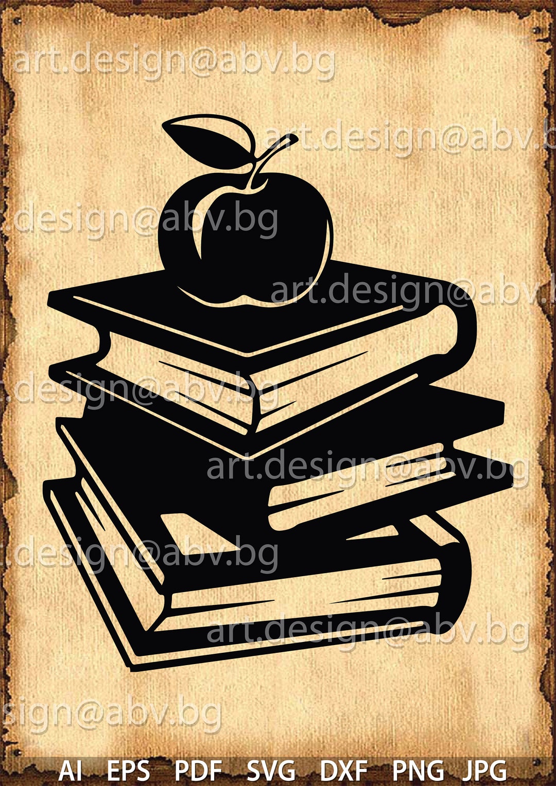 Vector BOOKS and Apple, AI, Eps, Pdf, Svg, Dxf, Png, Jpg Download Files ...