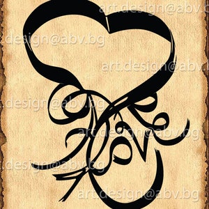 Vector HEART, Text LOVE, AI, Eps, Png, Pdf, Svg, Dxf, Jpg Download ...