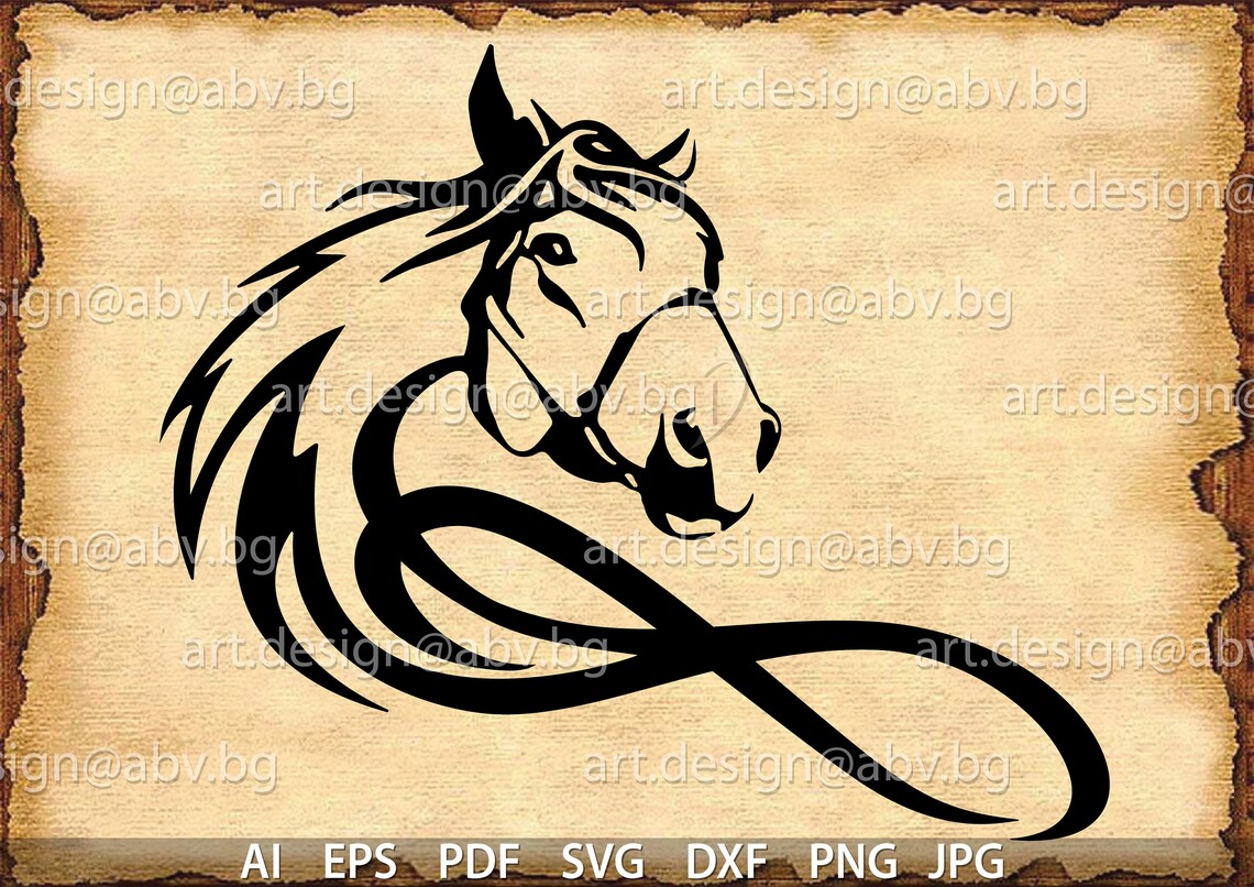 Vector HORSE Infinity AI Eps Pdf Svg Dxf PNG Jpg | Etsy