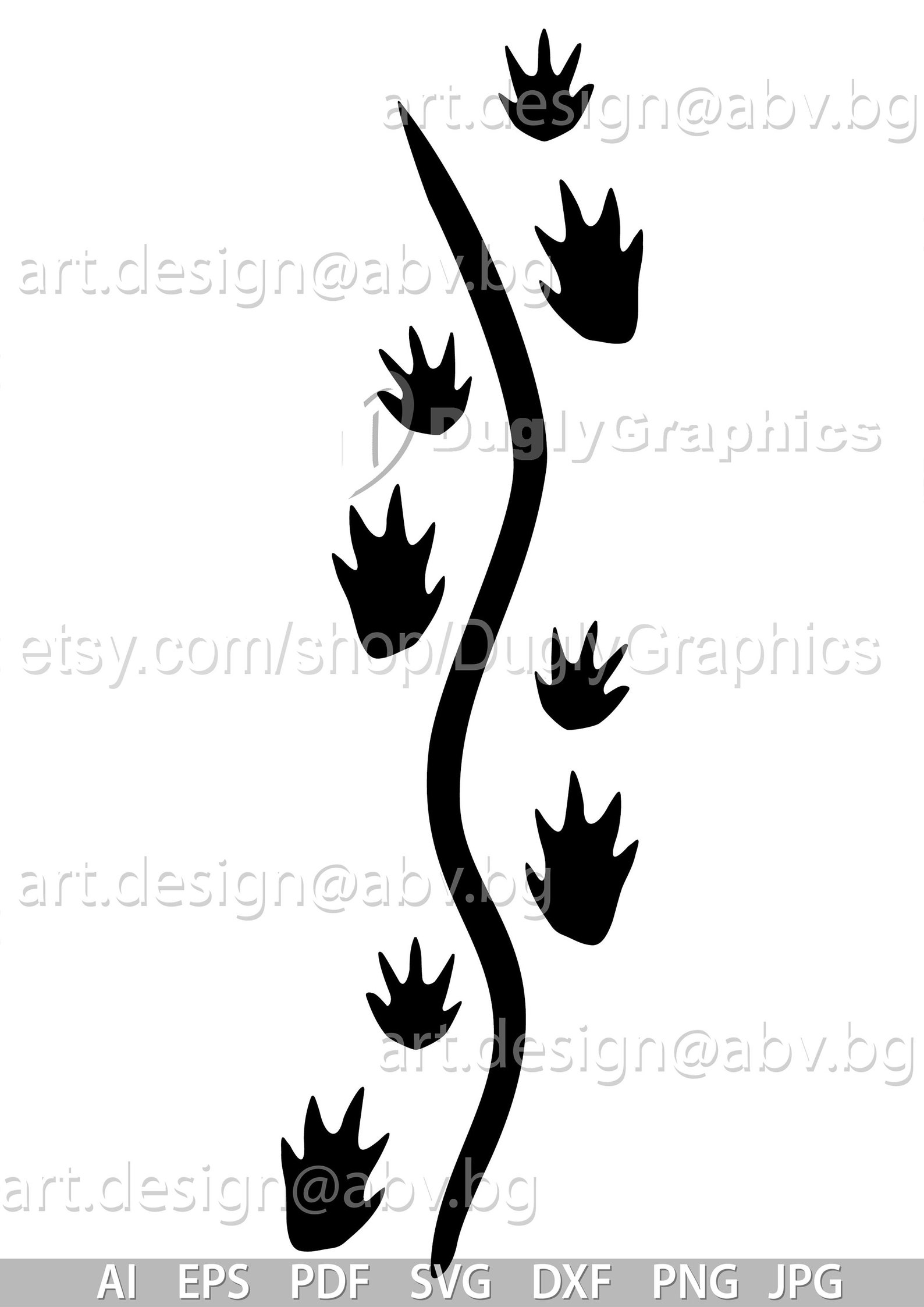 Vector ALLIGATOR TRACE Steps Trail AI Eps Png Pdf Svg Dxf Jpg | Etsy