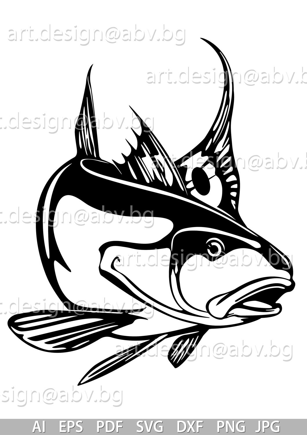 Vector RED FISH AI Eps Pdf Png Svg Dxf Jpg Image - Etsy