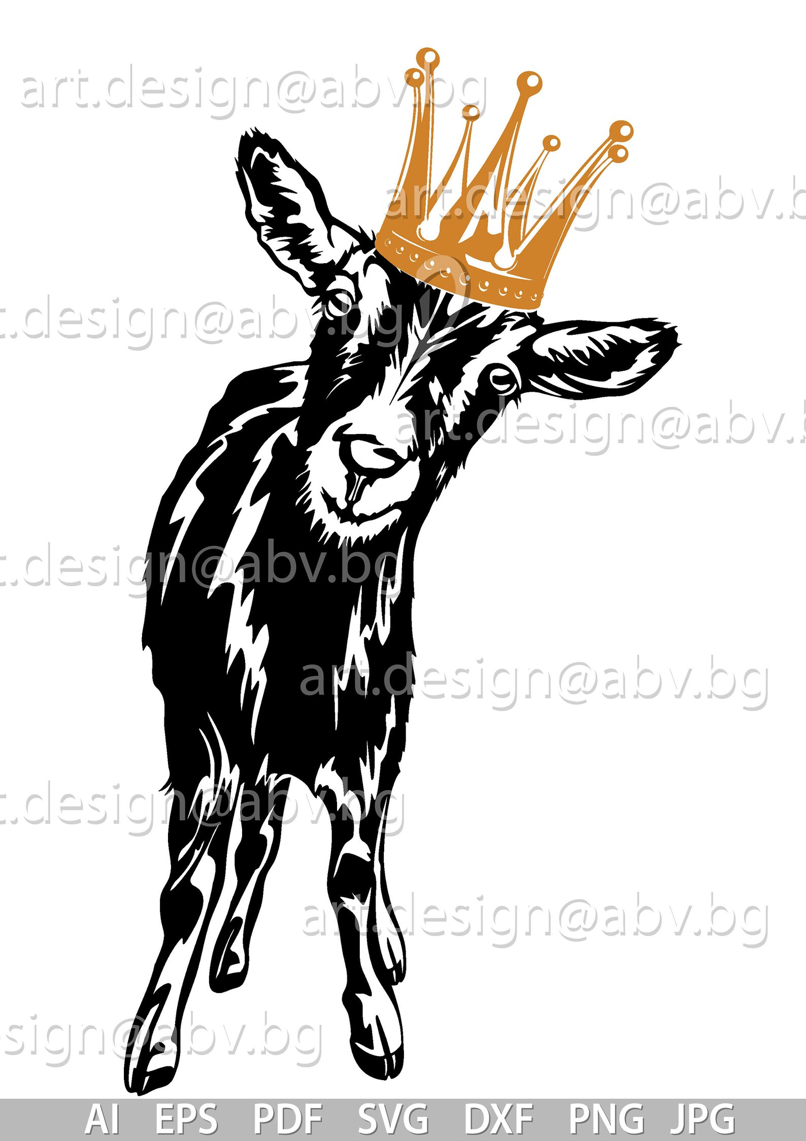 Vector GOAT With Crown AI Png Eps Pdf Svg Dxf Jpg | Etsy