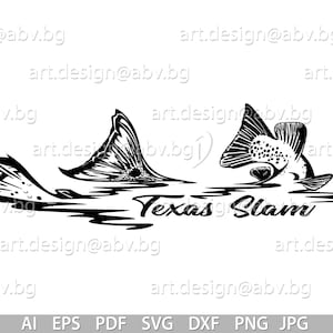 Texas Slam Fish Tail Vector Graphic (digital Download) - Etsy