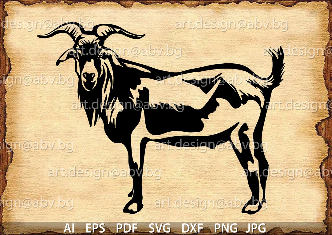 Vector SPANISH GOAT, Ai, PNG, Eps, Pdf, Svg, Dxf, Jpg Download, Digital ...