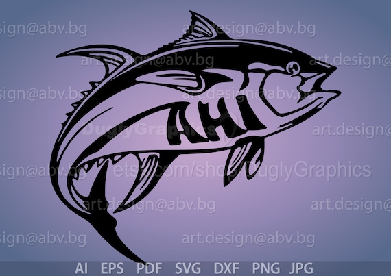 Vector AHI FISH AI Eps Pdf Png Svg Dxf Jpg Image | Etsy