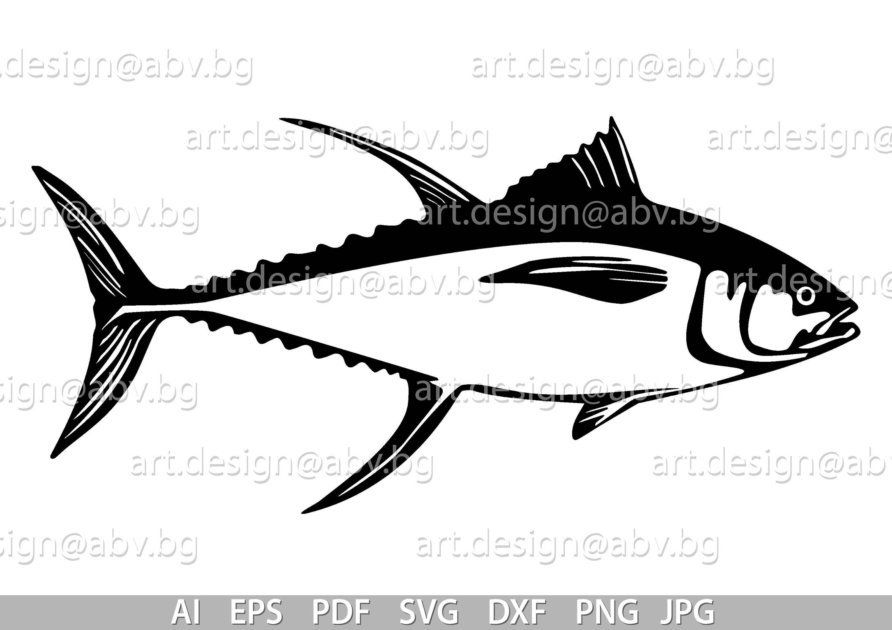 Vector TUNA FISH AI Eps Pdf Png Svg Dxf Jpg Image | Etsy Canada