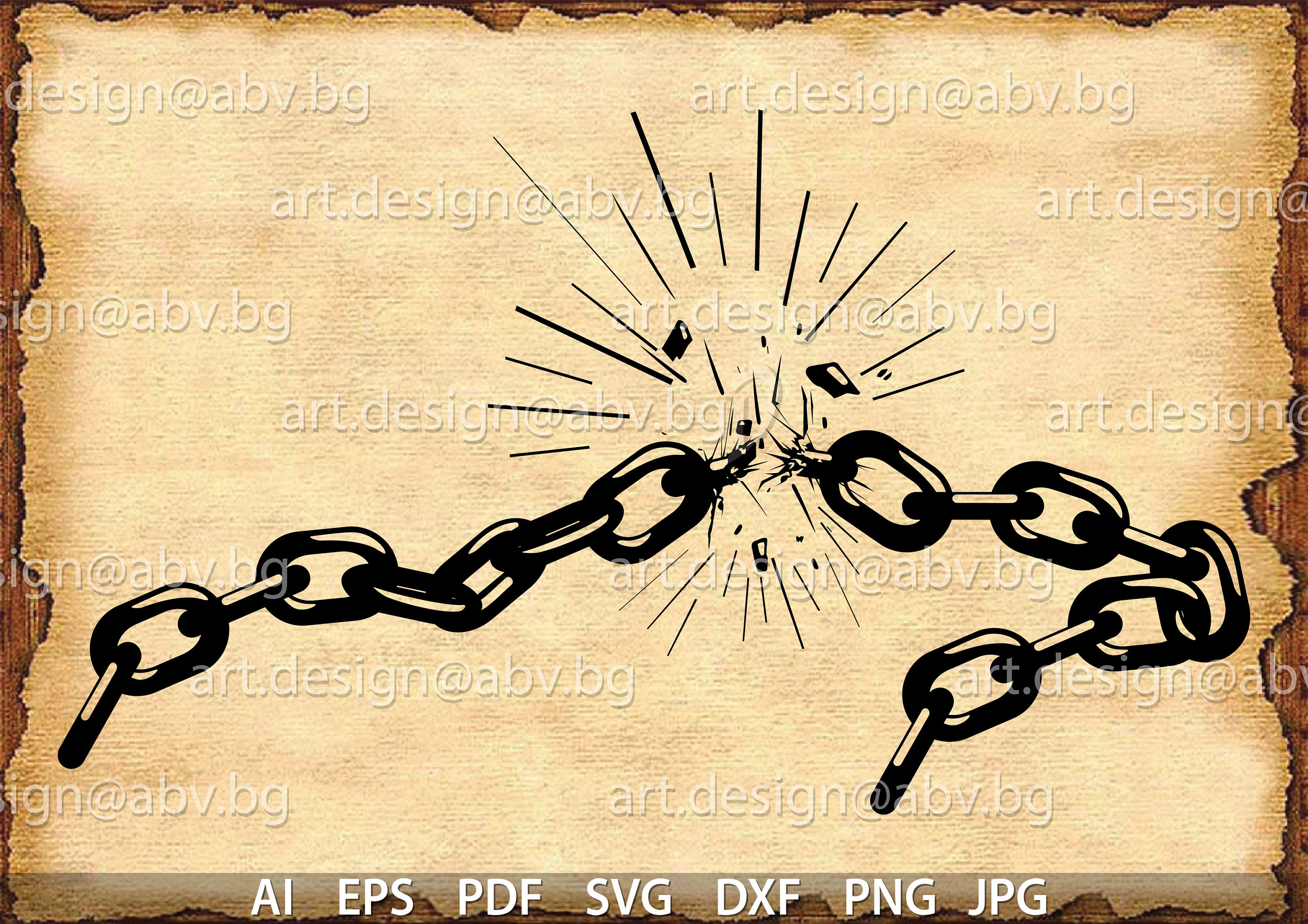 Vector BROKEN CHAINS AI eps svg dxf pdf png jpg | Etsy
