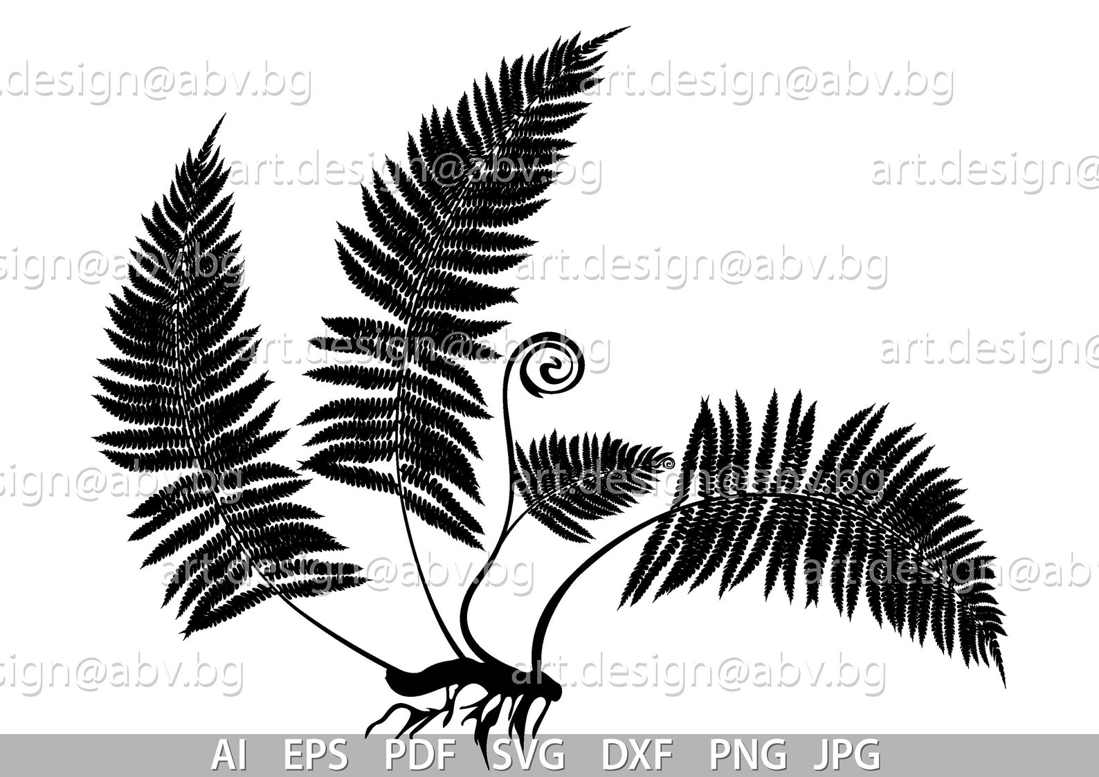 Vector FERN AI Eps Pdf SVG Dxf Png Jpg Download - Etsy