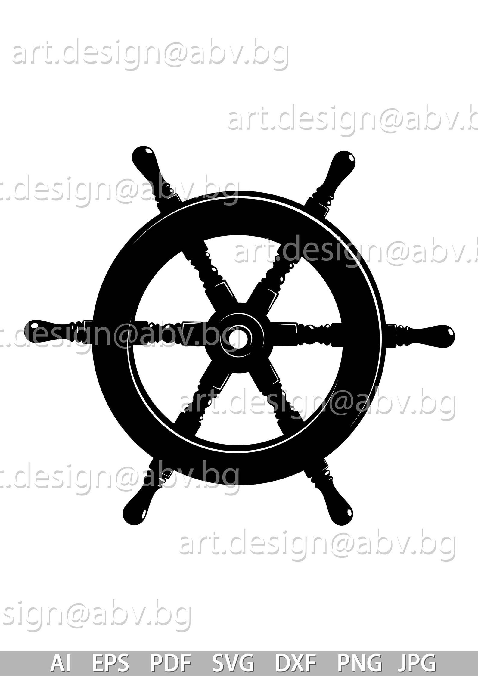 Vector SHIP HELM AI Eps Pdf Png Svg Dxf Jpg Image - Etsy Canada