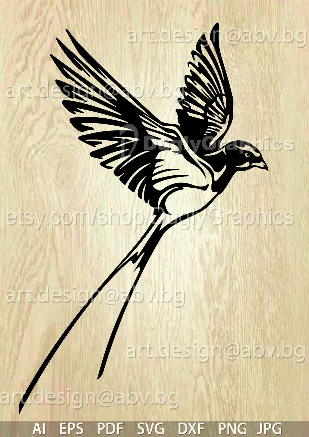 Swallow Vector Art: Tail Bird Graphic (digital Download) - Etsy