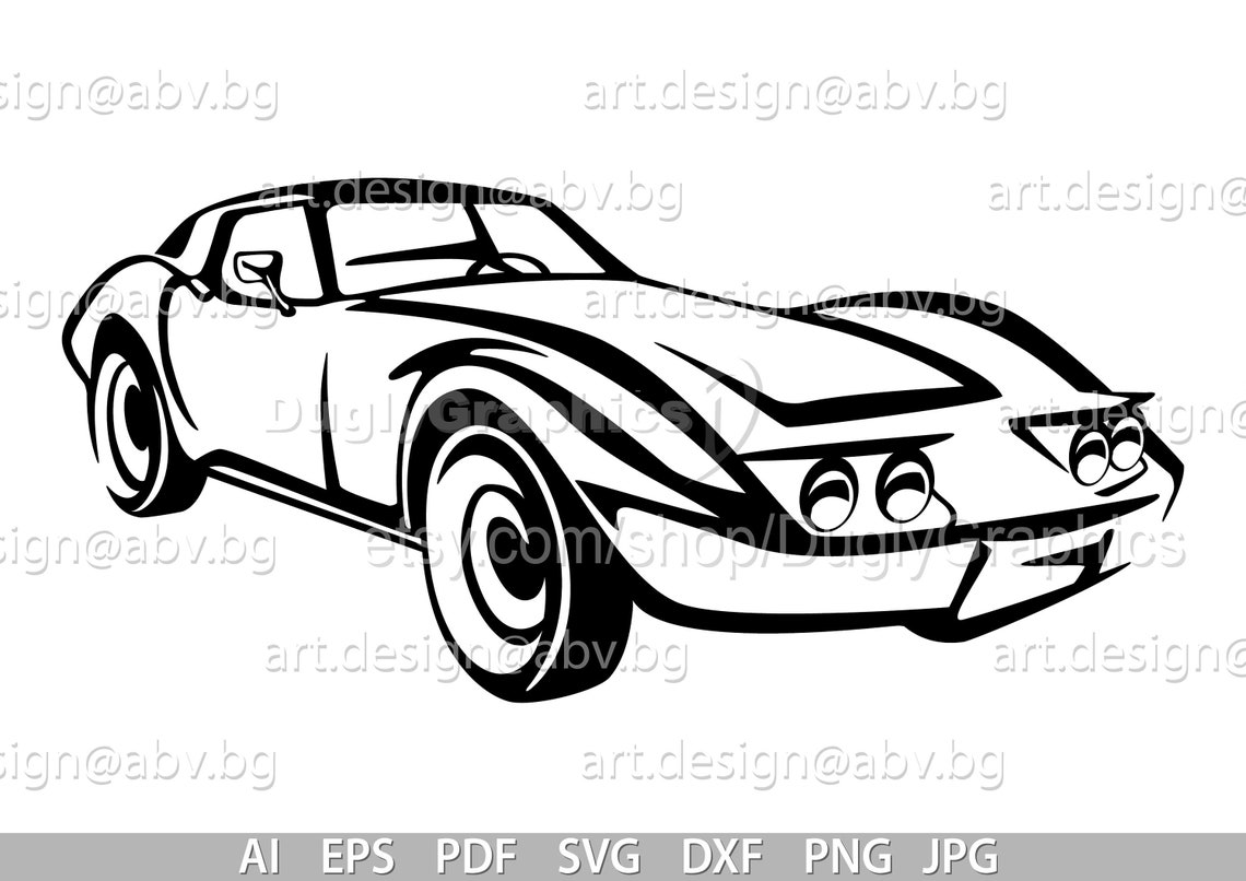 Vector AUTO Ai Eps Pdf PNG Svg Dxf Jpg Download Graphical Car - Etsy