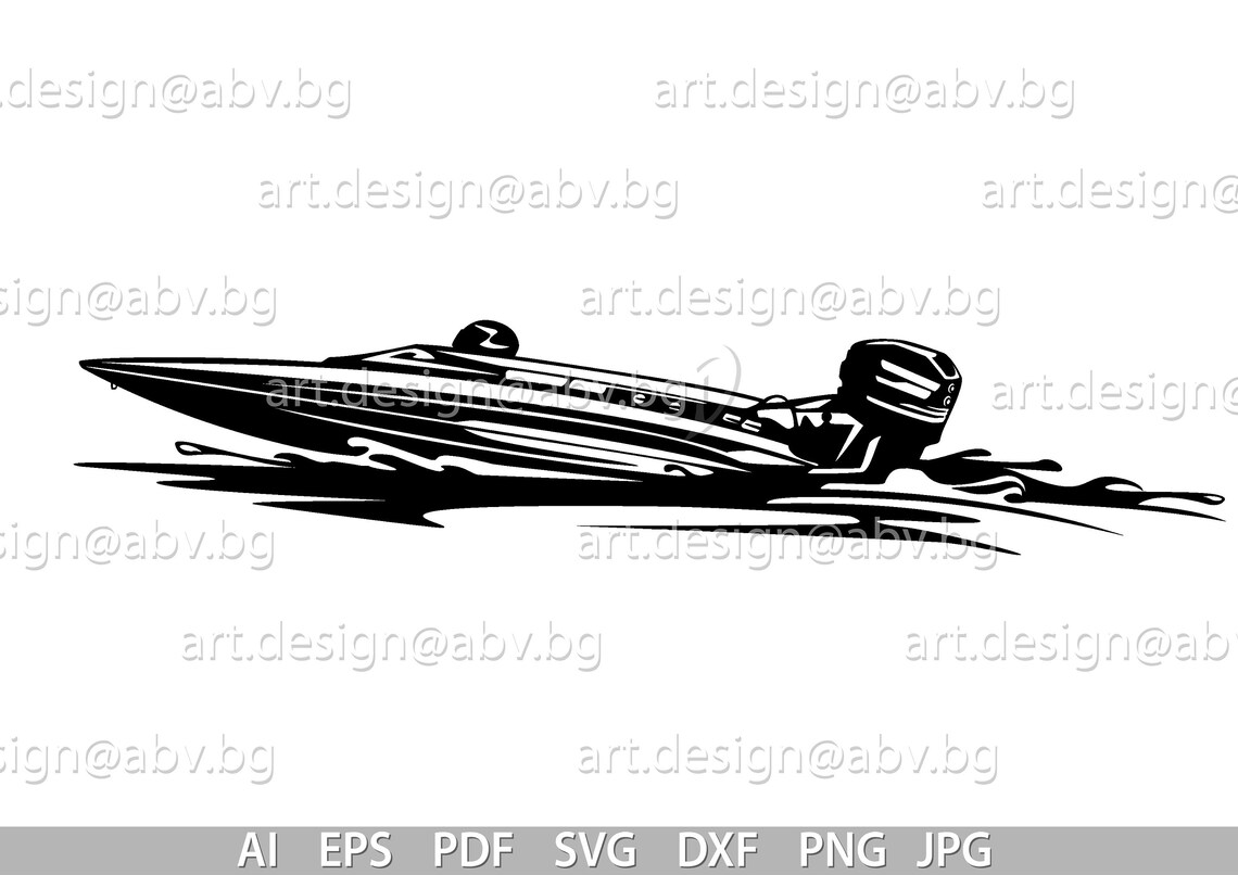 Drag Boat Vector Image (digital Download) - Etsy