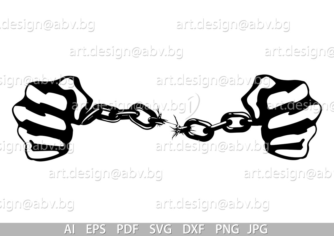 Vector BROKEN CHAINS AI Eps Svg Dxf Pdf Png Jpg - Etsy