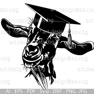 Vector GOAT With GRADUATION HAT, Ai, Png, Eps, Pdf, Svg, Dxf, Jpg ...