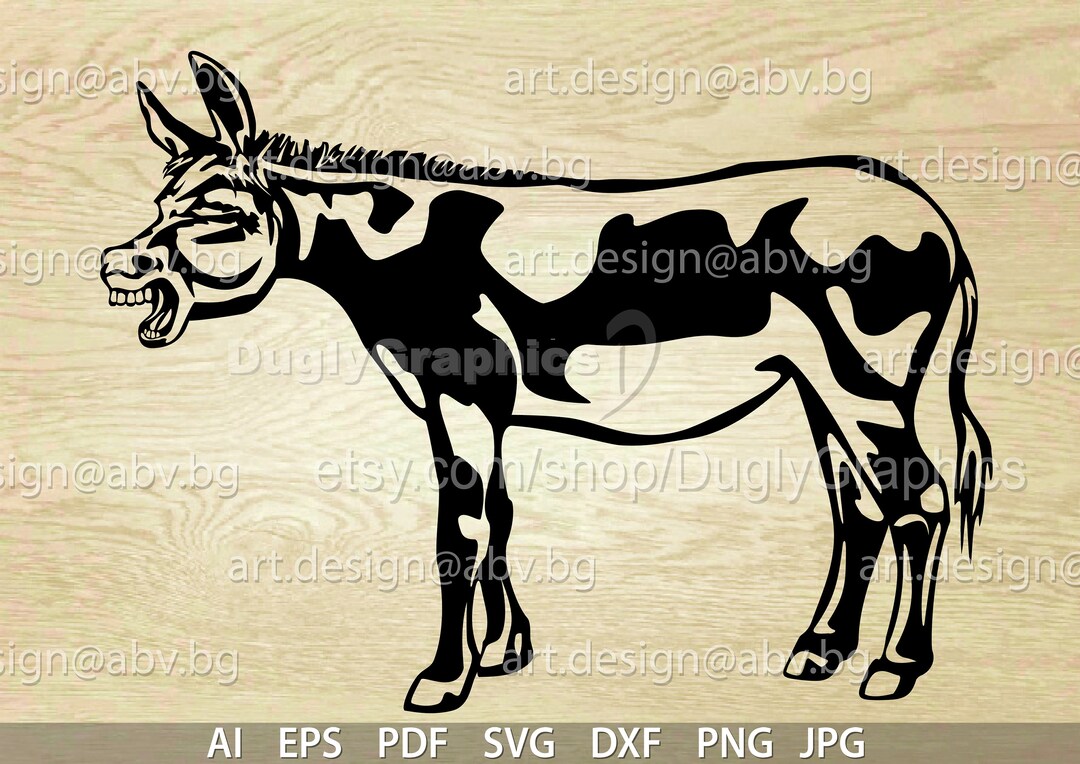 Angry Donkey Vector Image: Farm Animal Graphic (digital Download) - Etsy