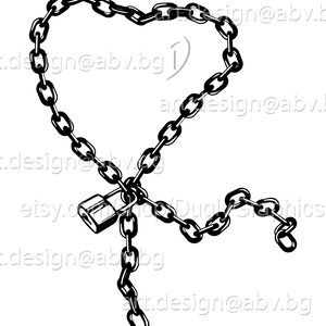 Vector CHAINS Heart Love Padlock AI Eps Svg Dxf Pdf Png Jpg Download ...