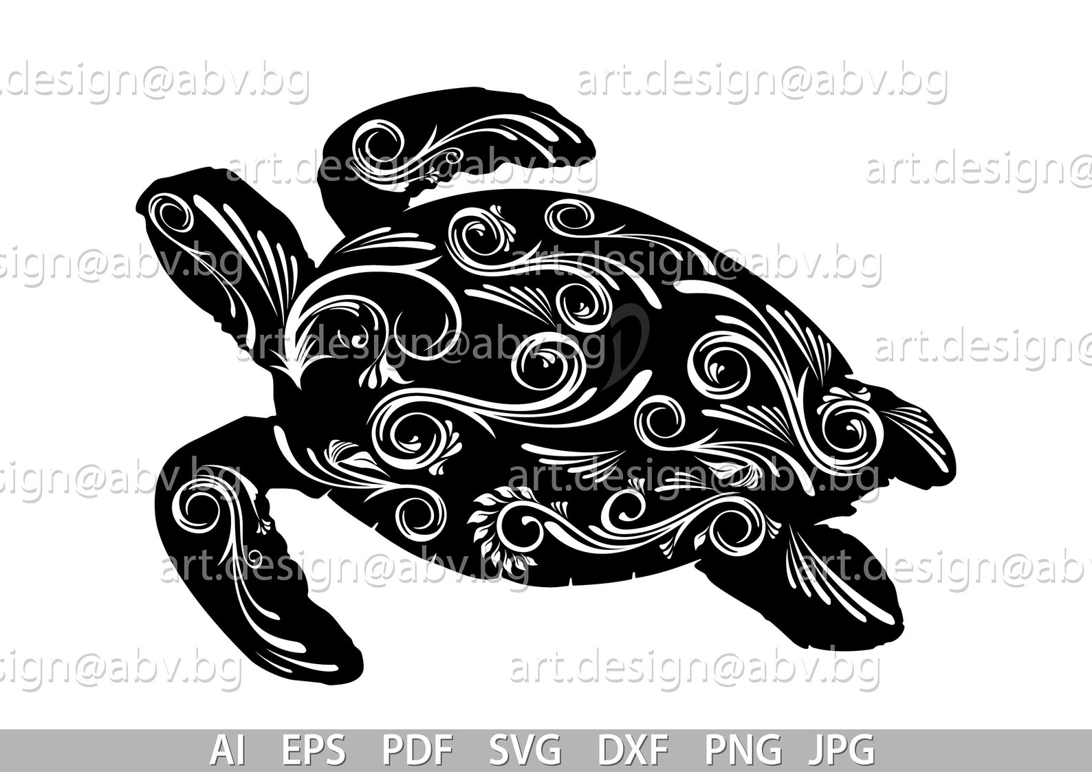 Vector TURTLE With Ornaments SVG Dxf Ai Eps Pdf Png Jpg - Etsy
