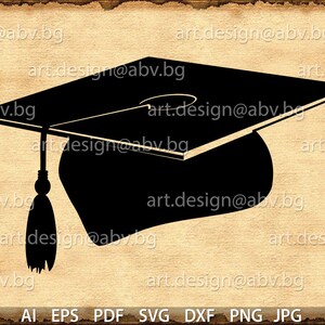 Vector GRADUATION HAT, AI, Eps, Pdf, Svg, Dxf, Png, Jpg Download Files ...