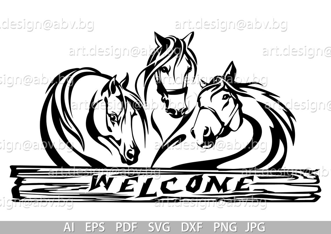 Vector HORSE FARM Farmhause Ai Eps Pdf Svg Dxf Png Jpg | Etsy