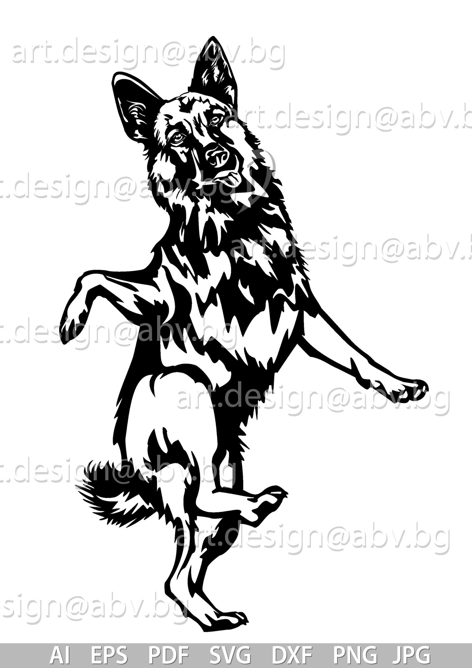 Vector DOG Dancing German Shepherd Funny AI Png Pdf Eps | Etsy