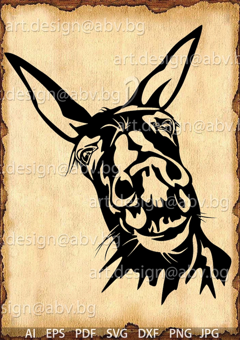 Vector DONKEY SVG DXF Ai Eps Pdf Png Jpg Download - Etsy