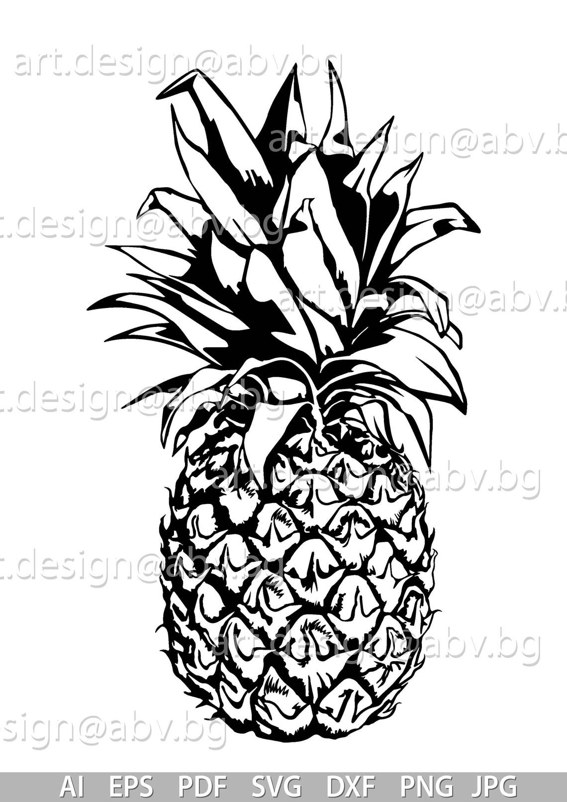 Vector ANANAS Fruit Pineapple AI Eps Pdf Svg Dxf Png | Etsy