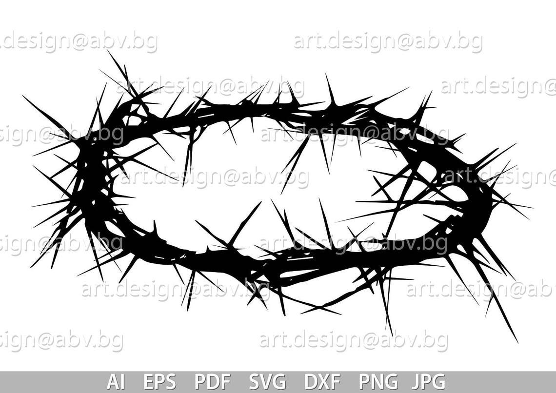 Vector CROWN of Thorns AI Eps Pdf Svg Dxf Png Jpg | Etsy