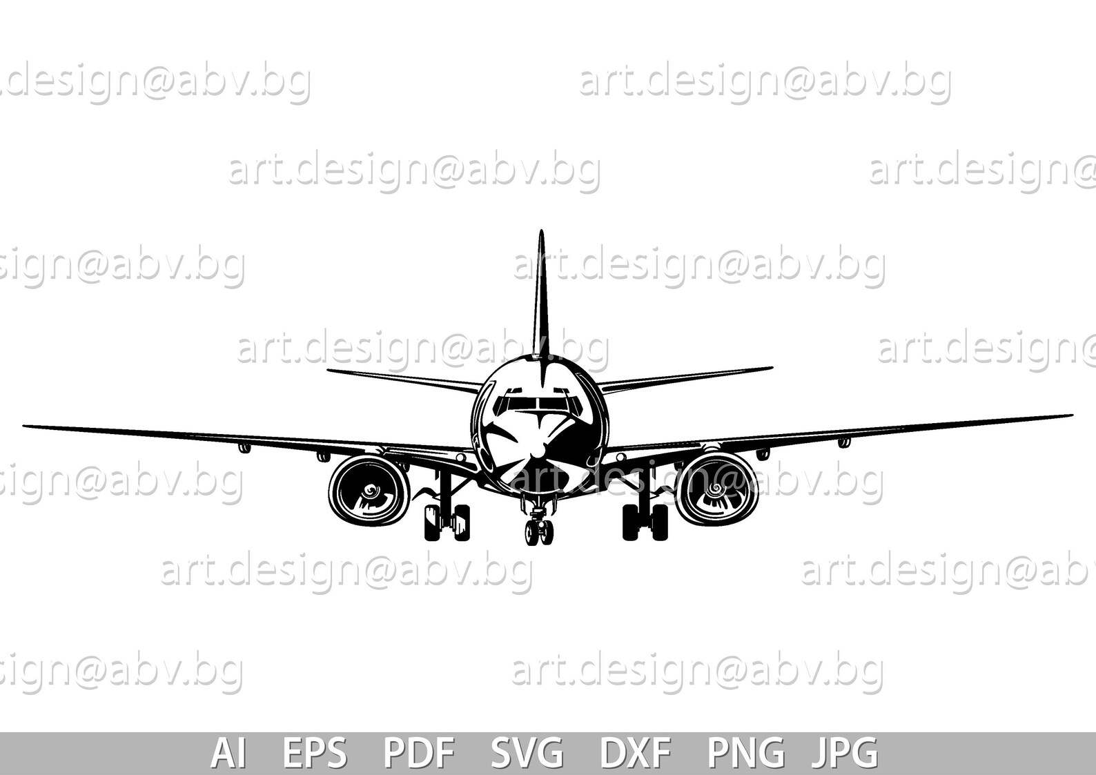 Airplane Vector Graphic (digital Download - Svg, Dxf, Ai, Eps, Pdf, Png ...