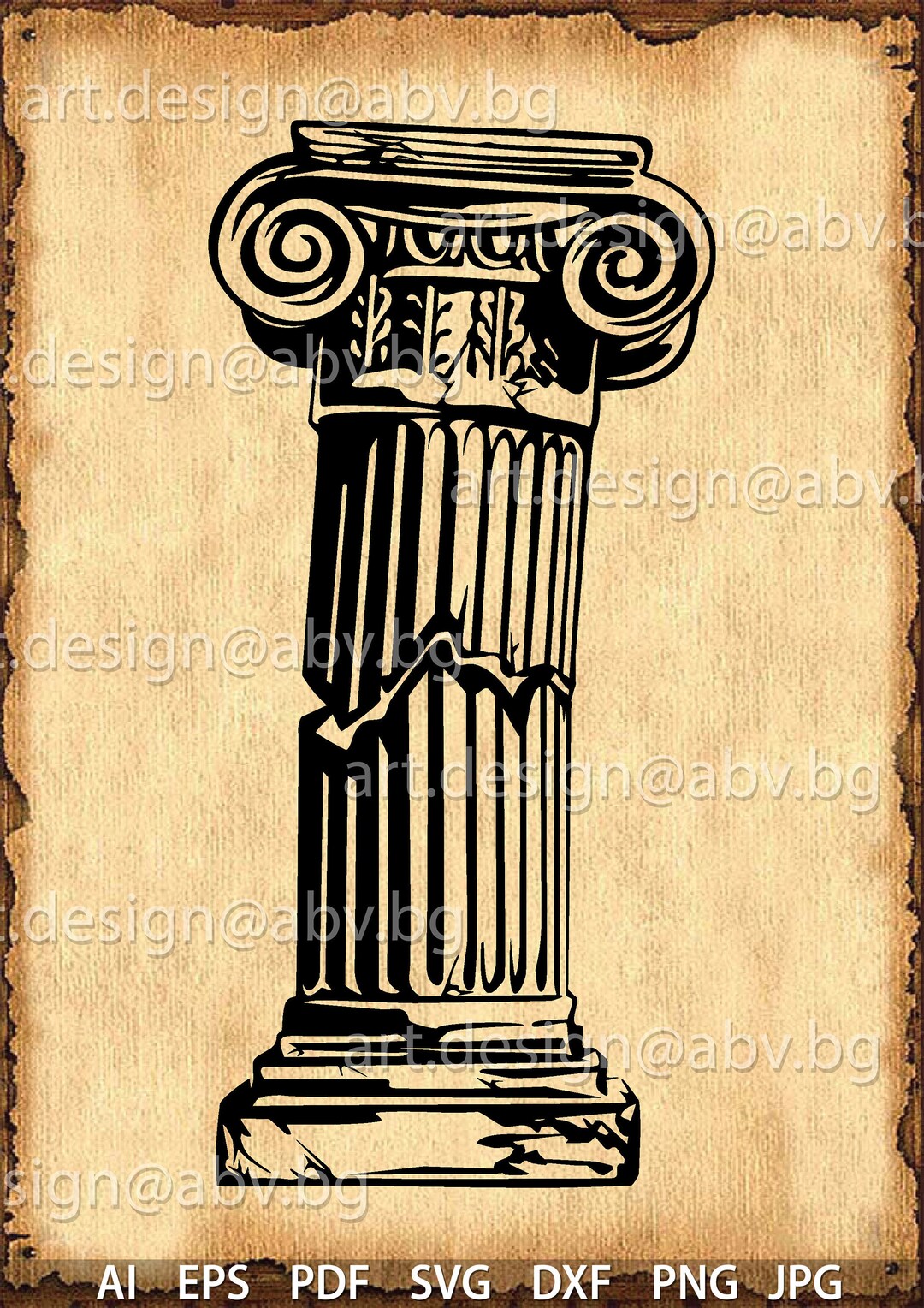 Vector ROMAN COLUMN, Volutes, AI, Eps, Pdf, Png, Svg, Dxf, Jpg Download ...