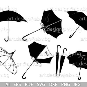 Vector UMBRELLAS BUNDLE, Download Files, Digital, Graphical, AI, Eps ...