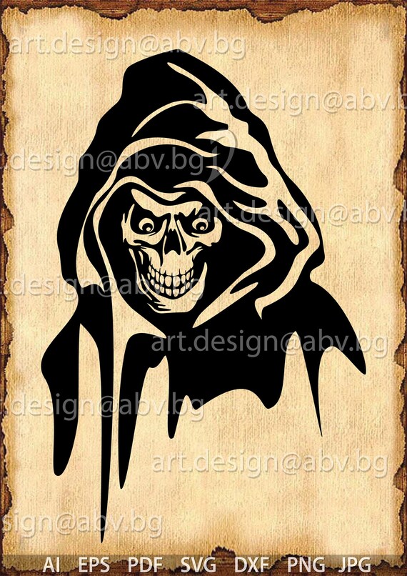 Vector SKULL with a hood SVG ai epspdf dxf PNG jpg | Etsy