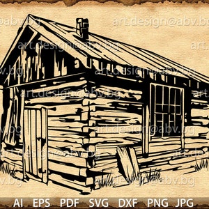 Vector OLD SHACK Wooden Shed Ai Eps Pdf Svg Dxf Png | Etsy