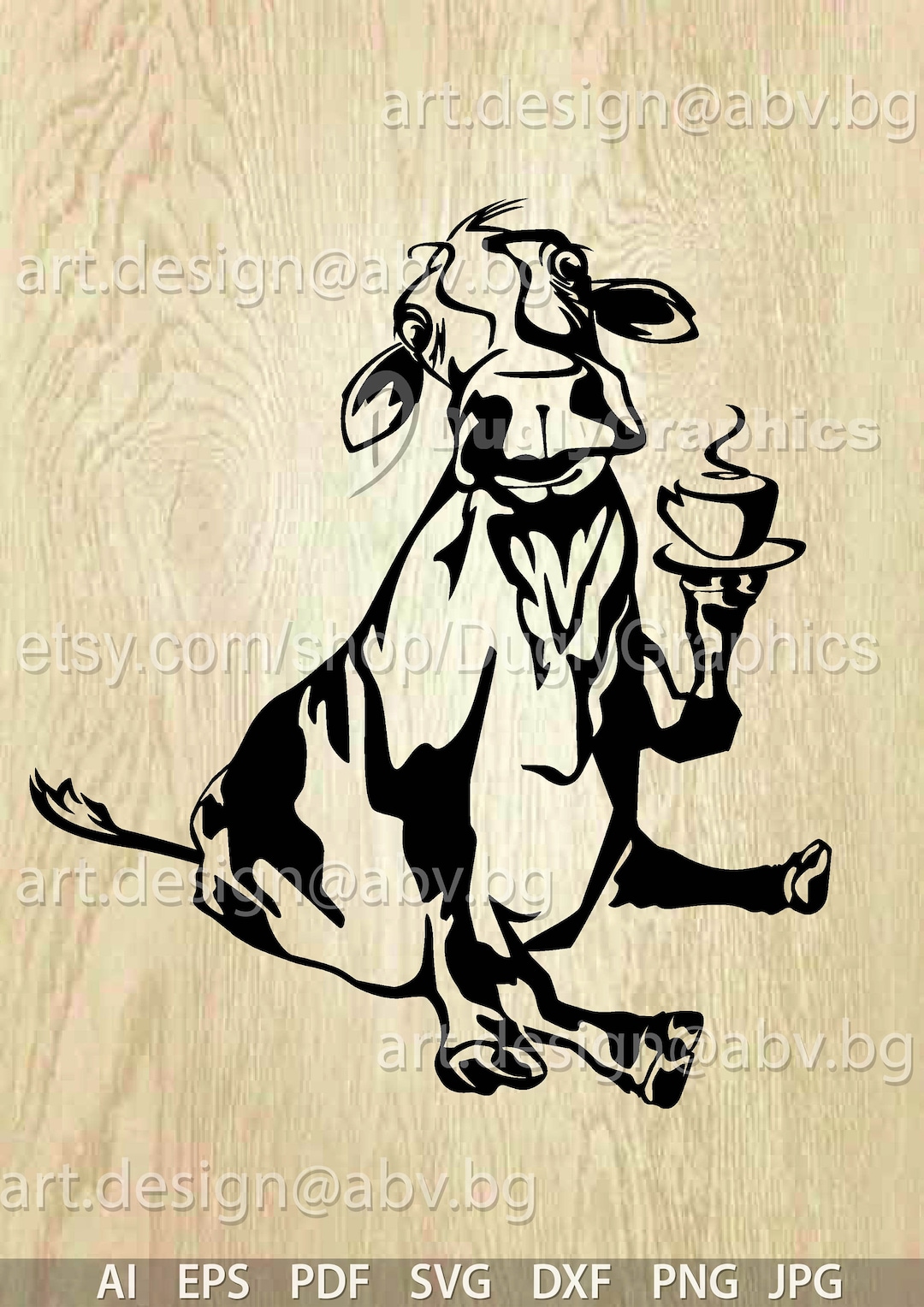 Vector COW DRINKS COFFEE, Calf, Ai, Png, Eps, Pdf, Svg, Dxf, Jpg, Svg ...