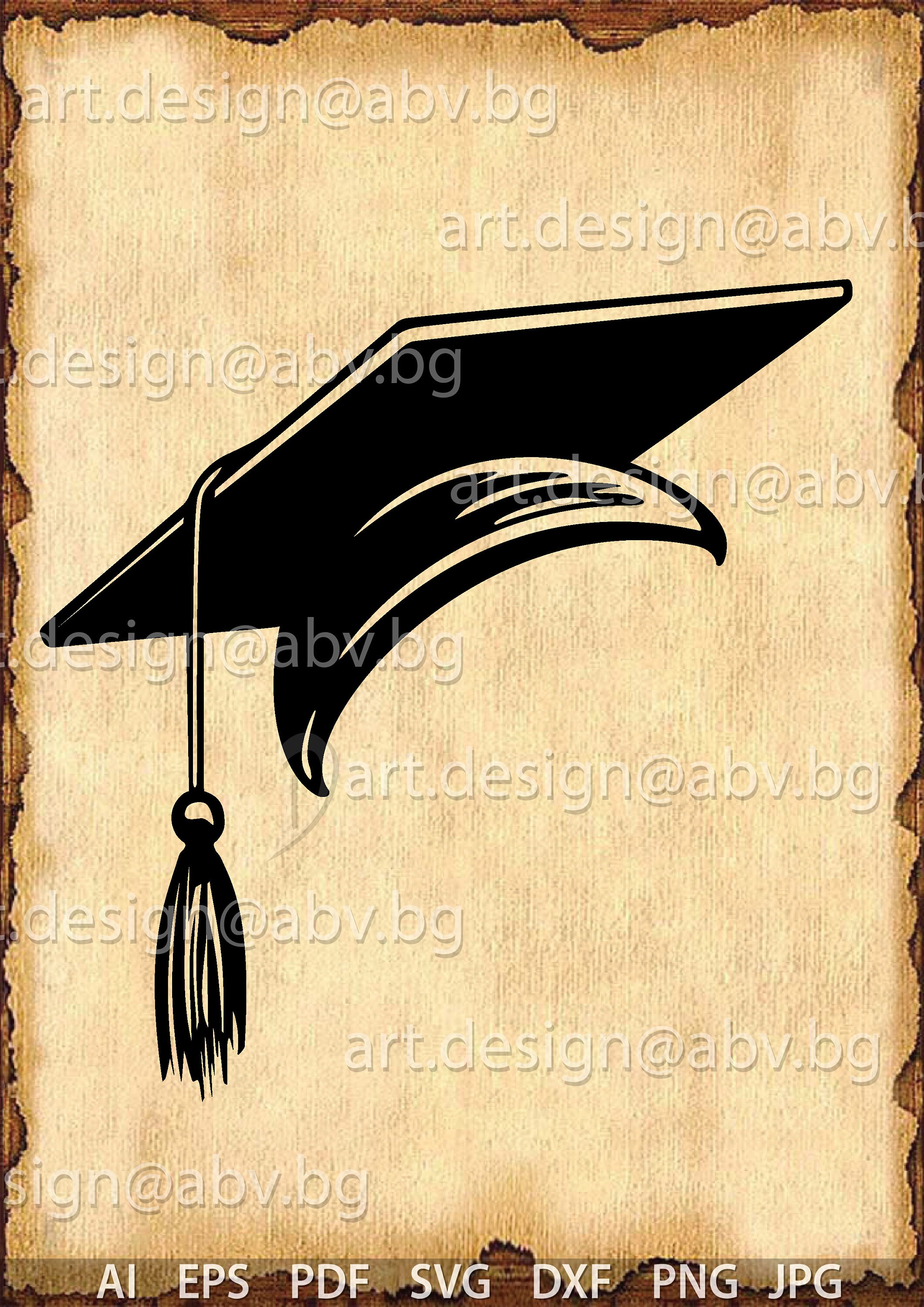 Vector GRADUATION HAT AI eps pdf svg dxf png jpg | Etsy