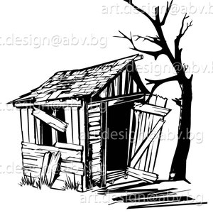 Vector OLD SHACK, Wooden Shed, Ai, Eps, Pdf, Svg, Dxf, Png, Jpg Instant ...