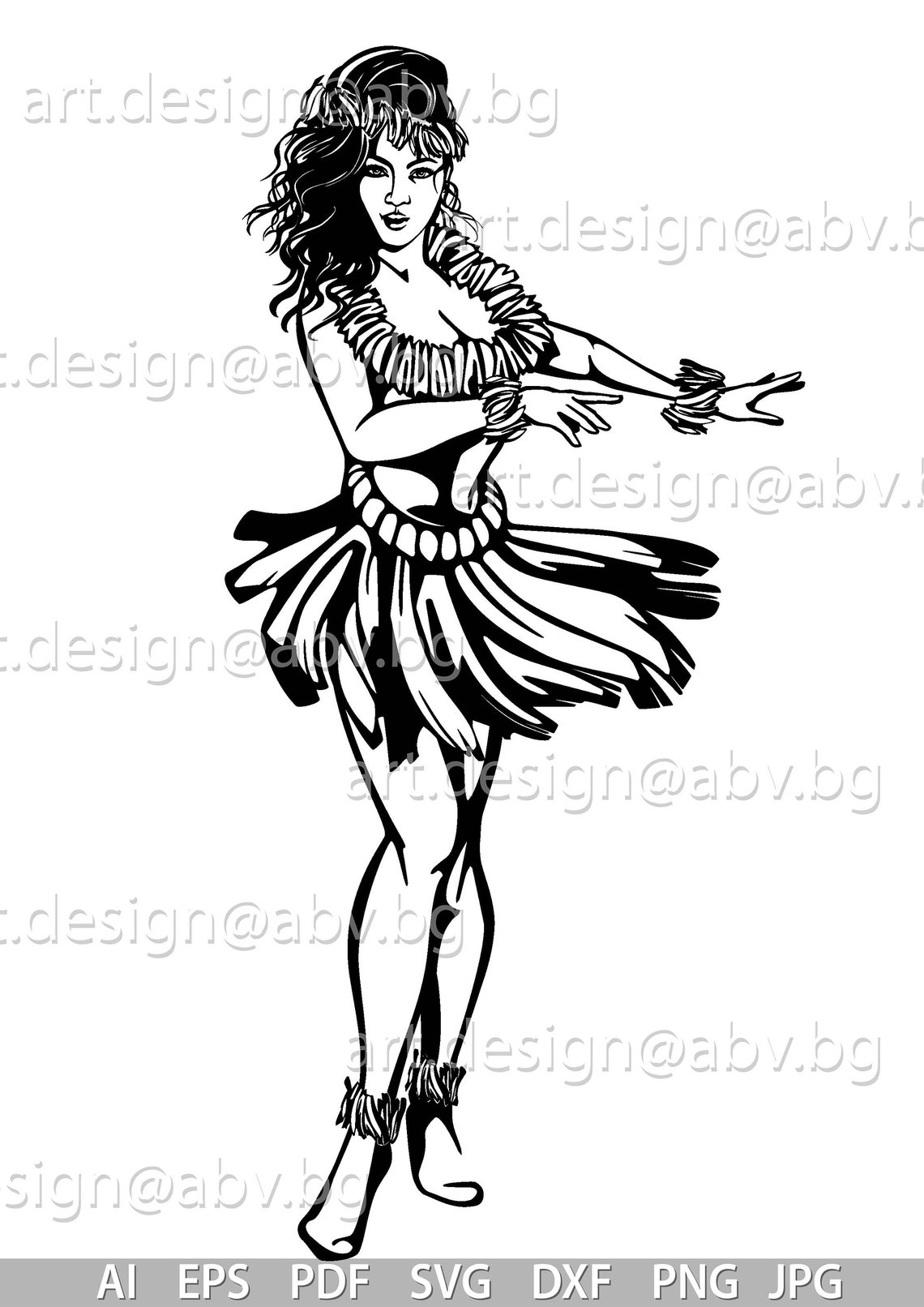 Vector HULA GIRL SVG Ai Eps Png Pdf Jpg Image Graphic - Etsy
