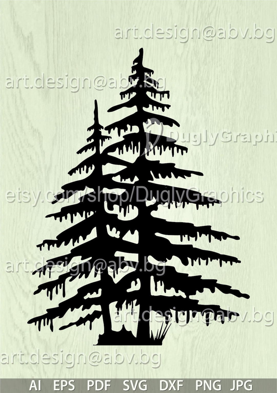 Conifer Tree Vector: Evergreen Forest Graphic (digital Download) - Etsy