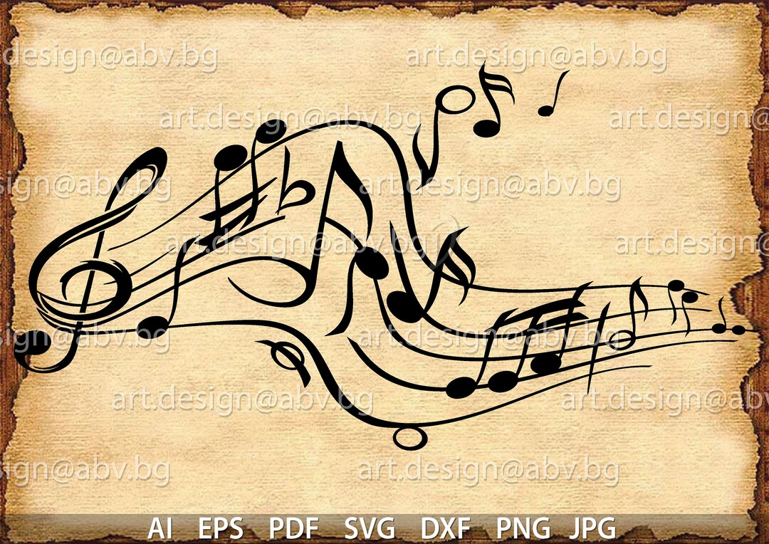 Vector MUSICAL NOTES, AI, Eps, Png, Pdf, Svg, Dxf, Jpg Download, Svg ...
