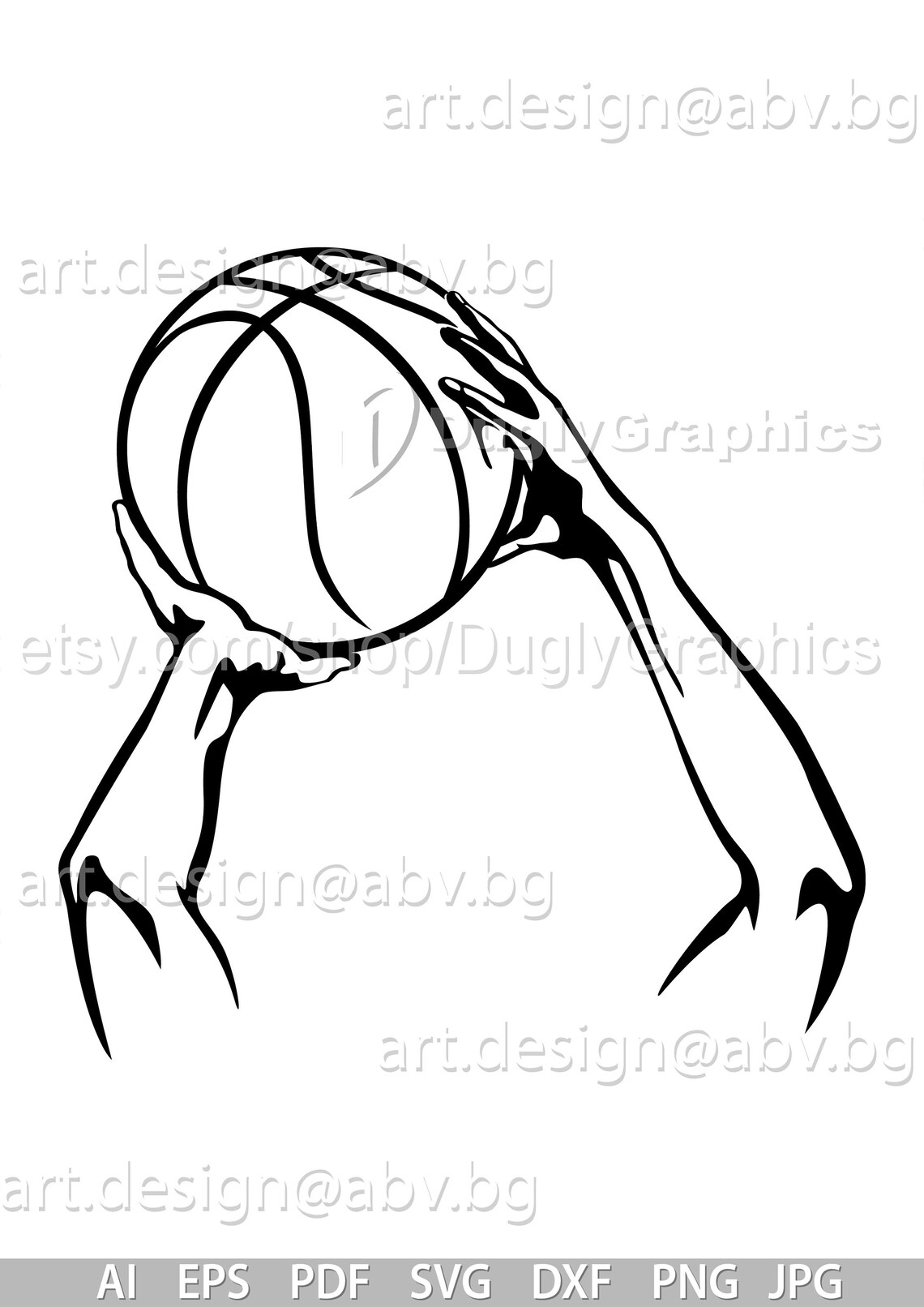 Vector BASKETBALL Female Hands Ai Eps Pdf SVG Dxf Png - Etsy