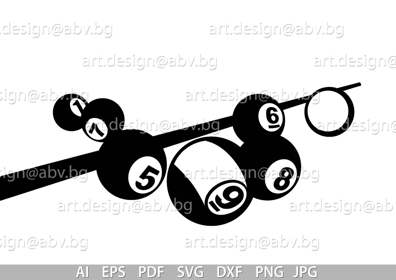 Vector BILLIARD BALLS Ai Eps Pdf SVG Dxf Png Jpg | Etsy