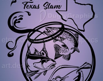 Redfish Trout Flounder Dxf - Etsy