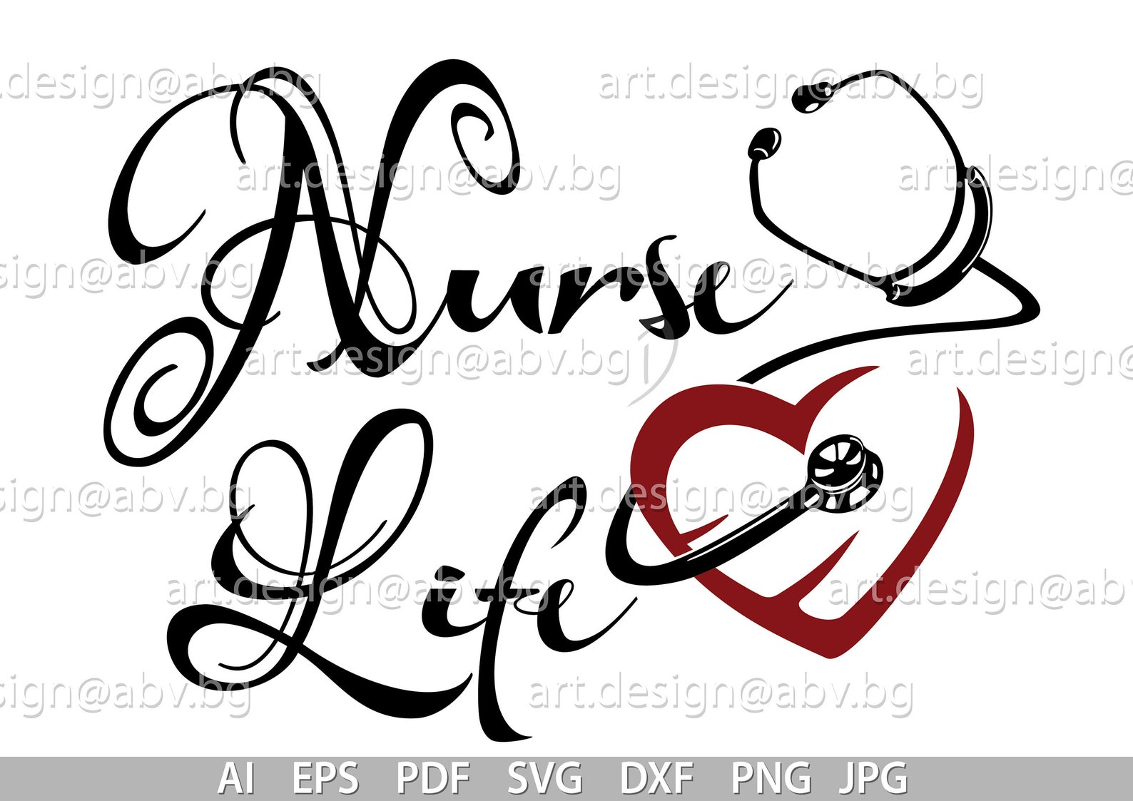 Vector NURSE LIFE AI Eps Pdf Svg Dxf Png Jpg Download - Etsy