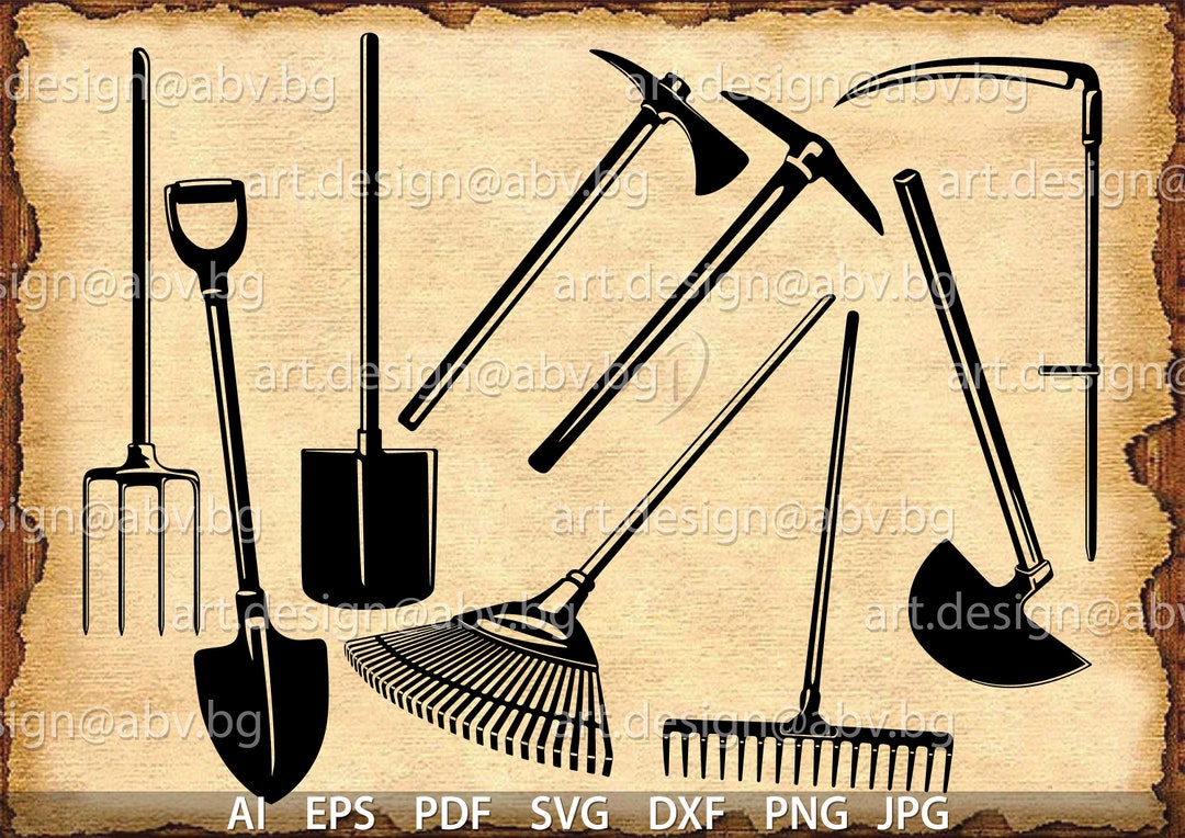 Vector 9 GARDEN TOOLS BUNDLE, Ai, Eps, Svg, Dxf, Jpg, Png Download ...