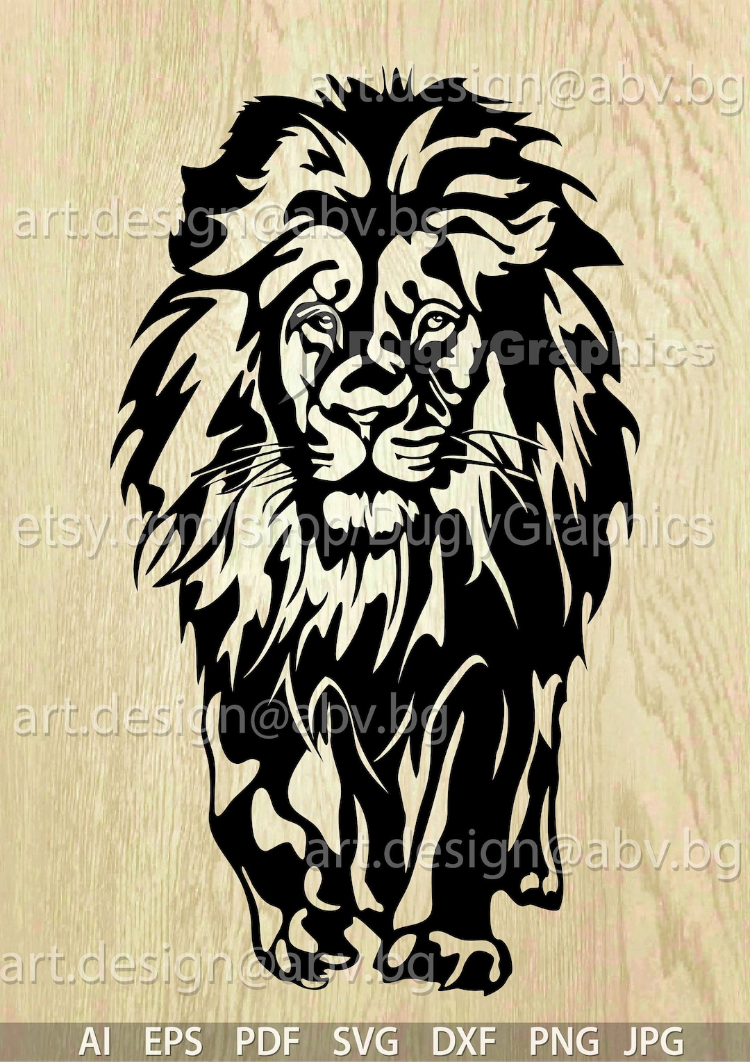 Vector LION Front Body AI Eps Pdf Svg Dxf Png Jpg Image Graphic Digital ...