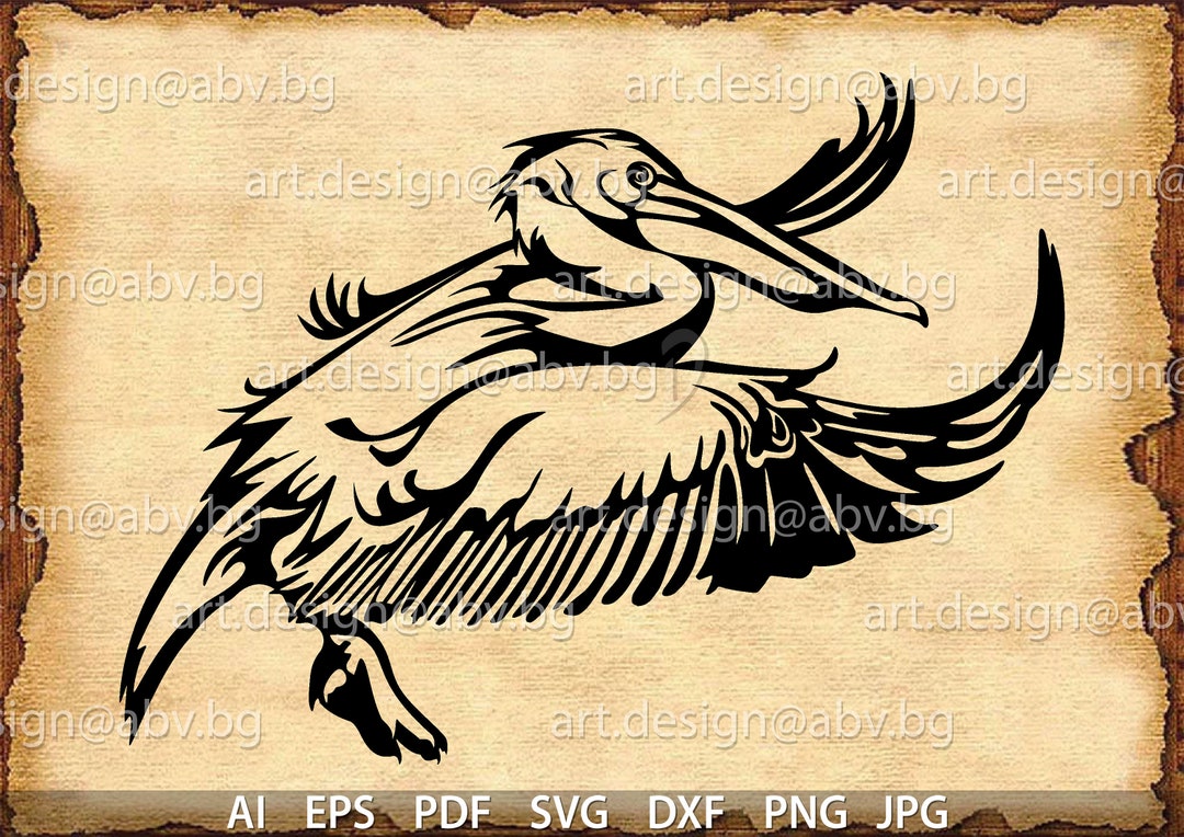 Pelican Vector Image (svg, Png, Ai, Pdf, Eps, Dxf, Jpg) Digital ...